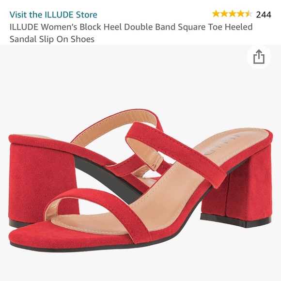 Illude | Shoes | Illude Red Sandals With Heel | Poshmark
